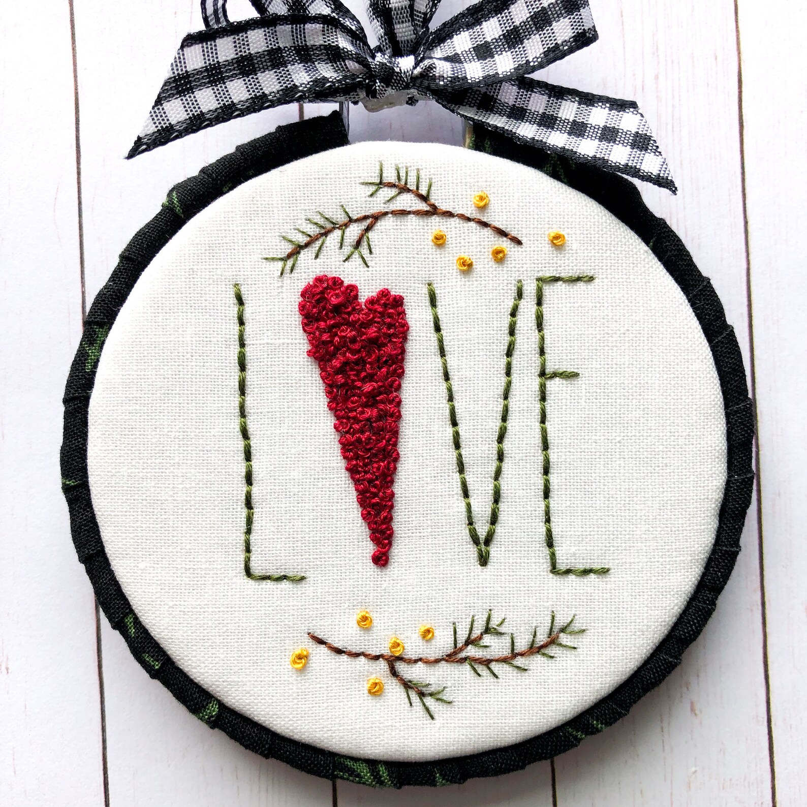 Pattern- Embroidered Word Ornament PDF Pattern - Etsy