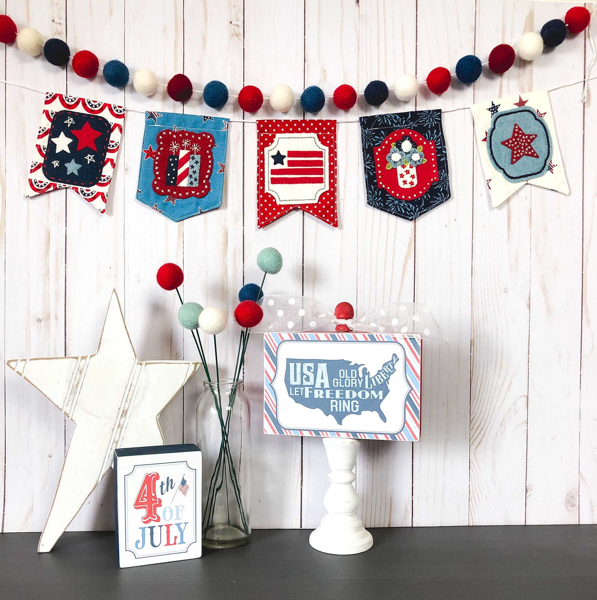 Patriotic Mini Banner PDF Pattern - Etsy