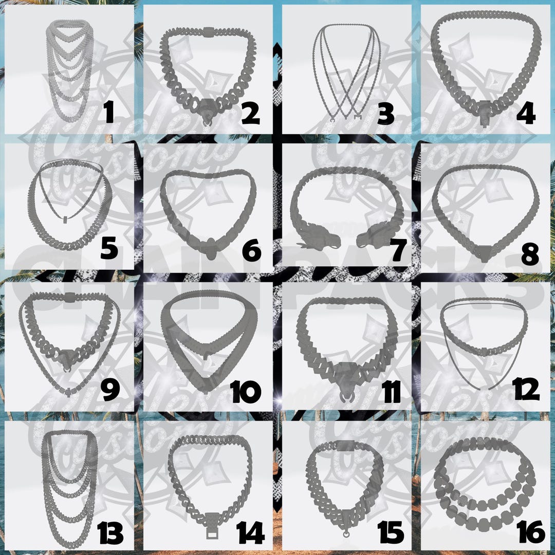 16 RARE Fivem Chain Models︱pack 3︱low Poly︱high Quality︱blender Ready ...