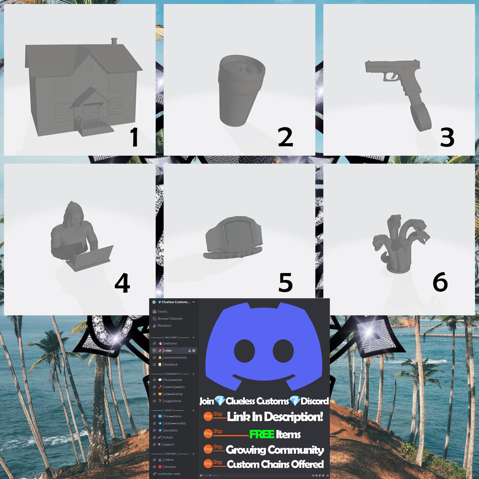 40 RARE Fivem Pendant Models︱pack 1︱low Poly︱high Quality︱blender Ready ...