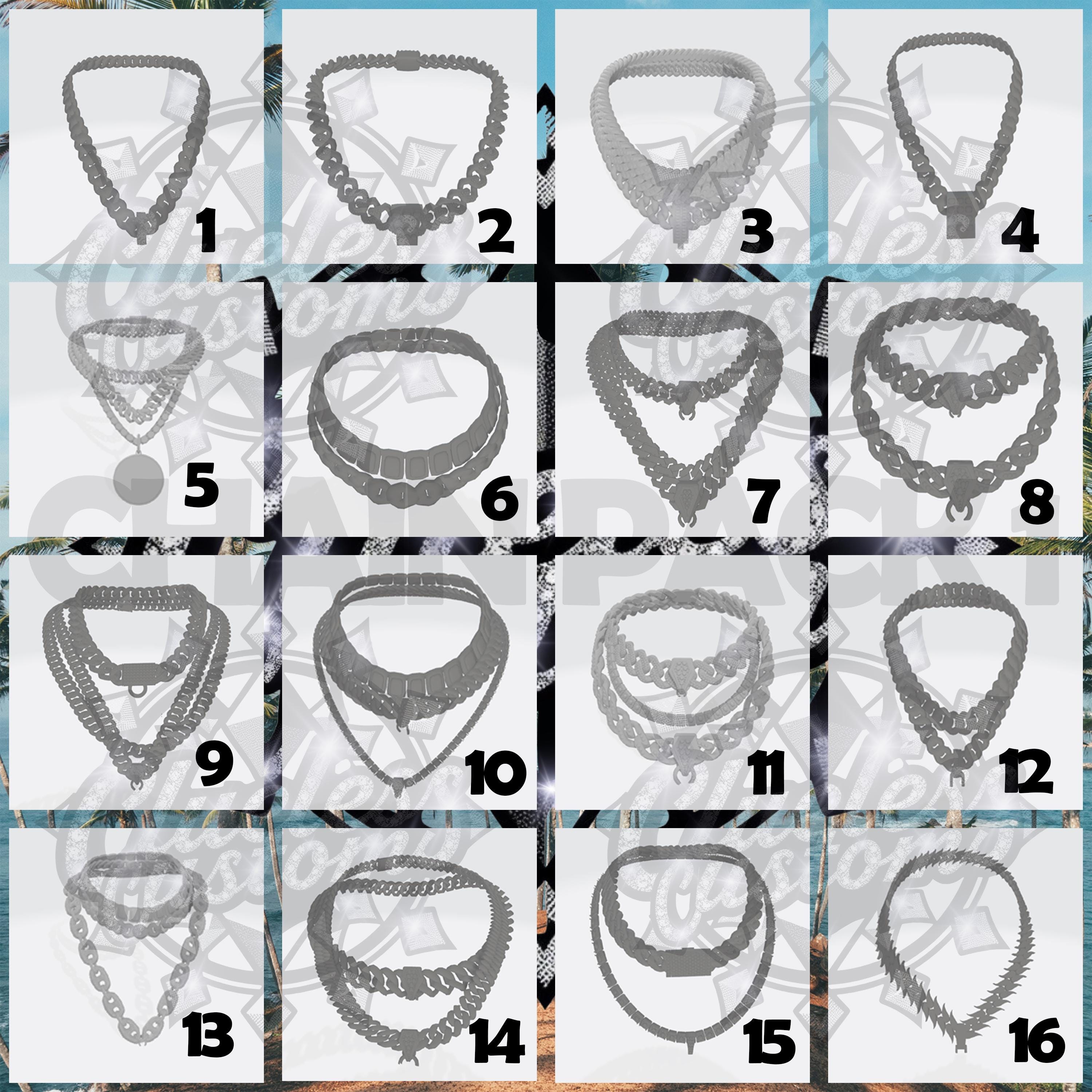 16 RARE Fivem Chain Models︱pack 1︱low Poly︱high Quality︱blender Ready ...