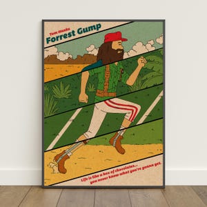 Forrest Gump Poster | Retro Print | Wall Art | Kraft Paper Print | Home ...