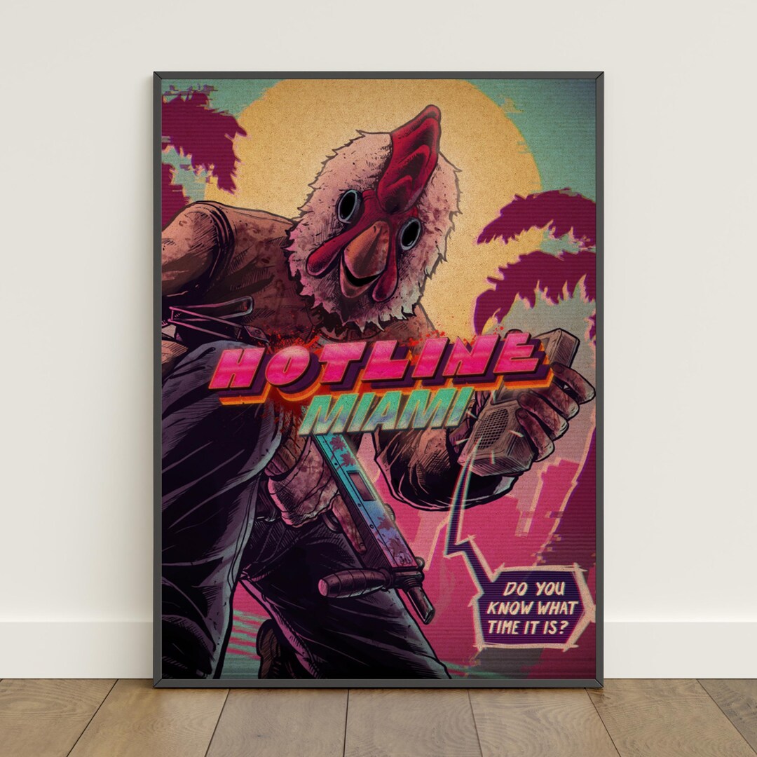 Hotline Miami Poster | Retro Print | Wall Art | Kraft Paper Print ...