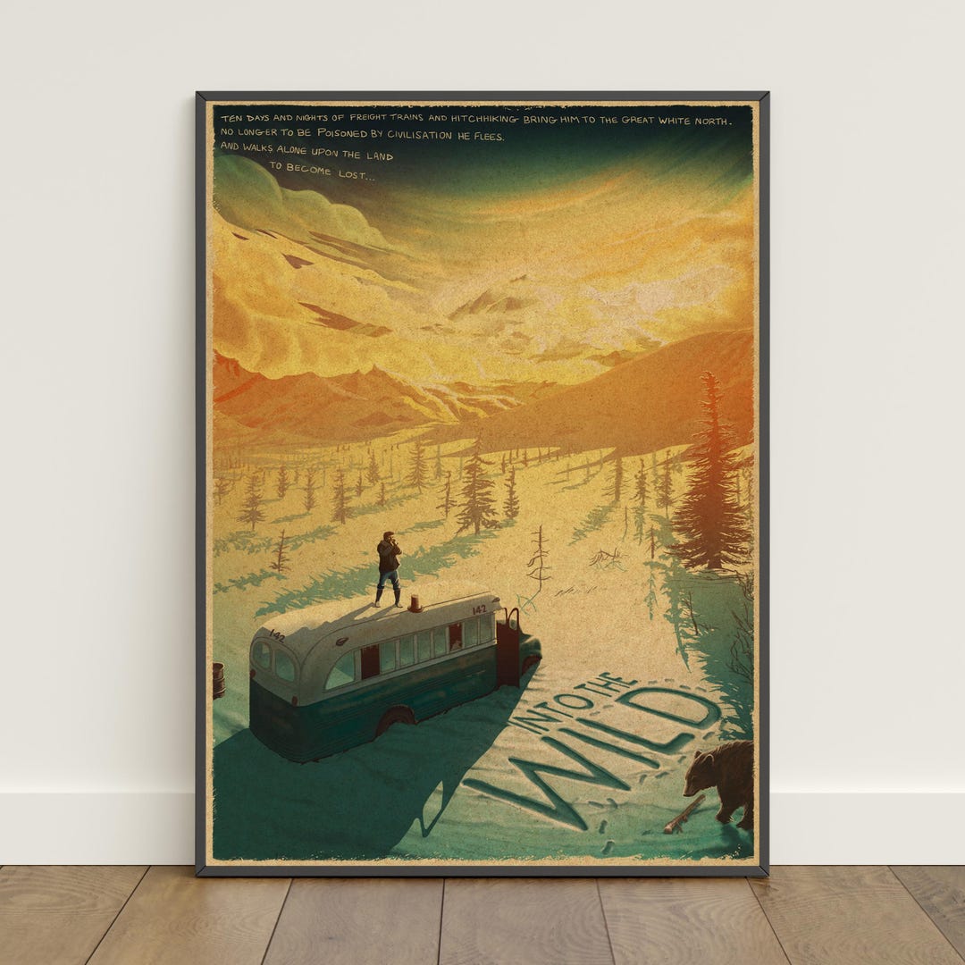 Into the Wild Poster | Retro Print | Wall Art | Kraft Paper Print ...