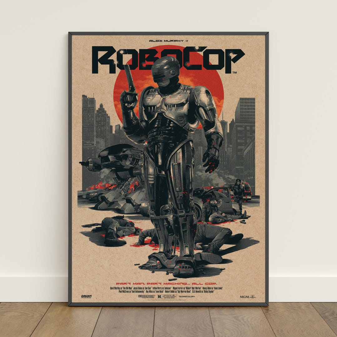 Robocop Poster | Retro Print | Wall Art | Kraft Paper Print | Home ...