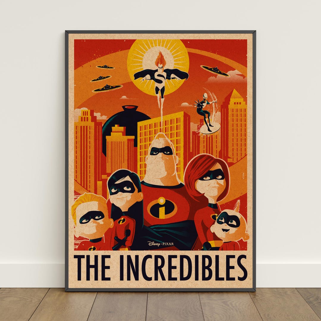 The Incredibles Poster | Retro Print | Wall Art | Kraft Paper Print ...