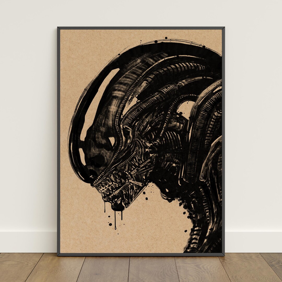 Alien Poster | Retro Print | Wall Art | Kraft Paper Print | Home Decor ...