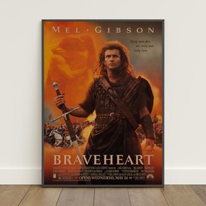 Braveheart Poster | Retro Print | Wall Art | Kraft Paper Print | Home ...