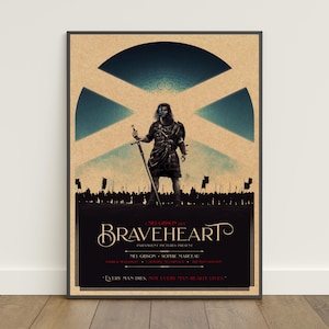 Braveheart Poster | Retro Print | Wall Art | Kraft Paper Print | Home ...