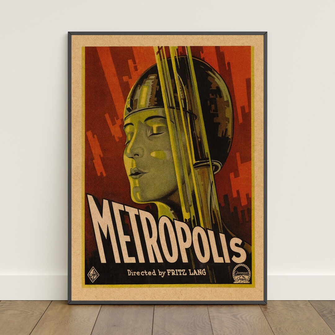 Metropolis Poster | Retro Print | Wall Art | Kraft Paper Print | Home ...