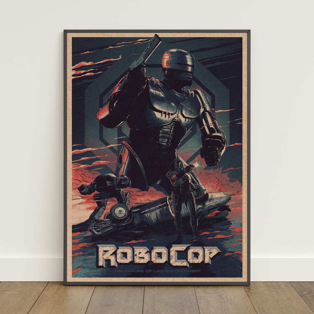 Robocop Poster | Retro Print | Wall Art | Kraft Paper Print | Home ...