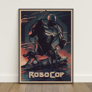 Robocop Poster | Retro Print | Wall Art | Kraft Paper Print | Home ...
