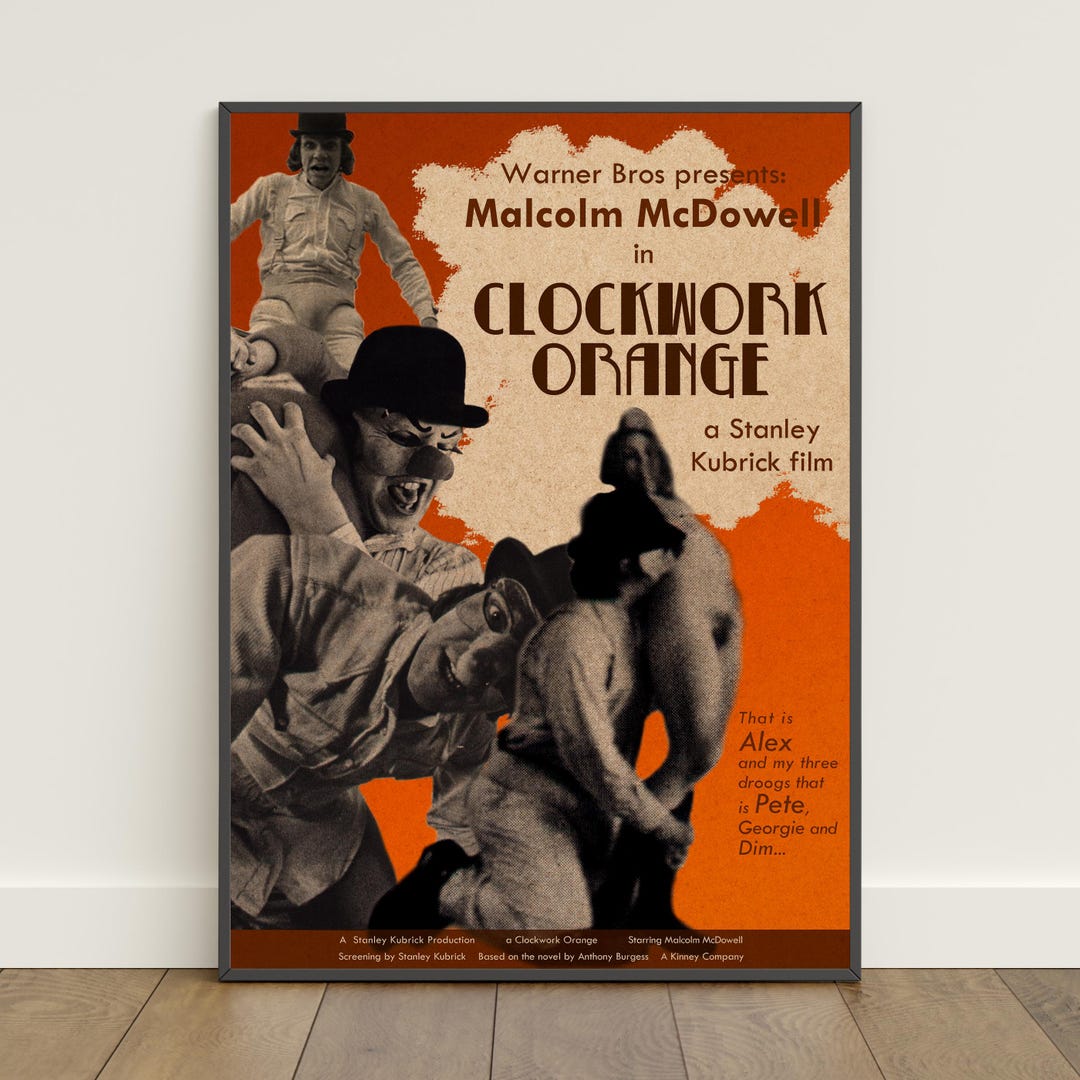 A Clockwork Orange Poster | Retro Print | Wall Art | Kraft Paper Print ...