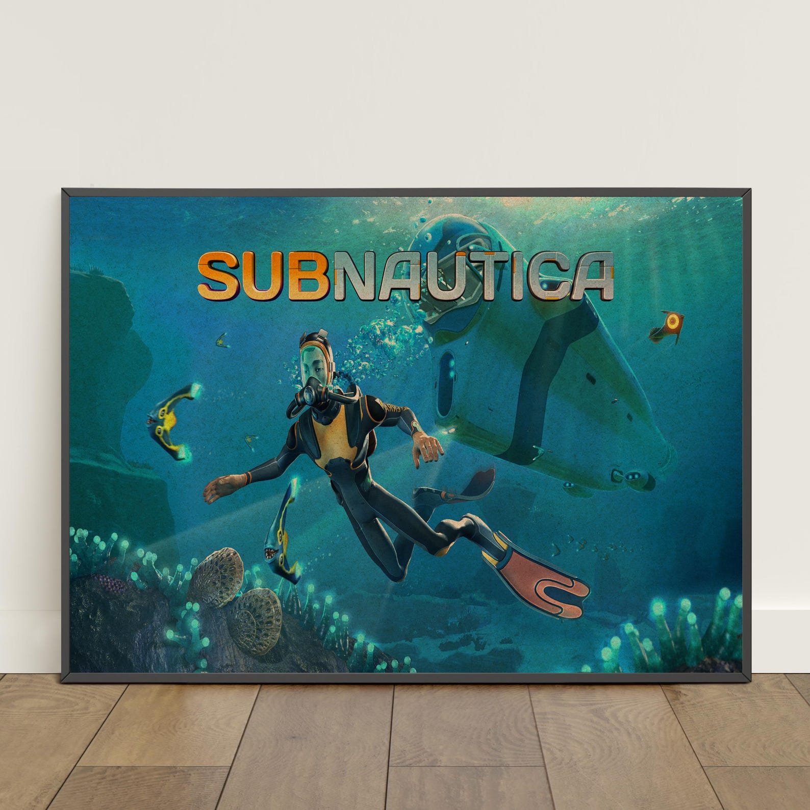 Subnautica Poster | Retro Print | Wall Art | Kraft Paper Print | Home ...