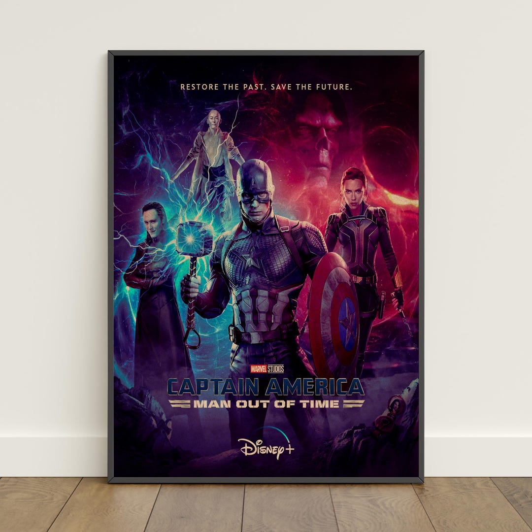 Captain America Poster | Retro Print | Wall Art | Kraft Paper Print ...
