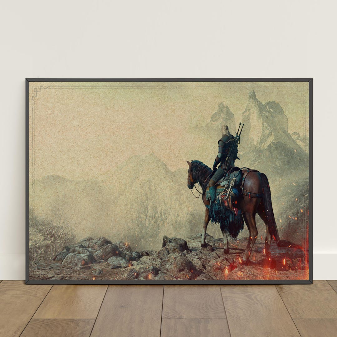The Witcher 3 Wild Hunt Poster | Retro Print | Wall Art | Kraft Paper ...
