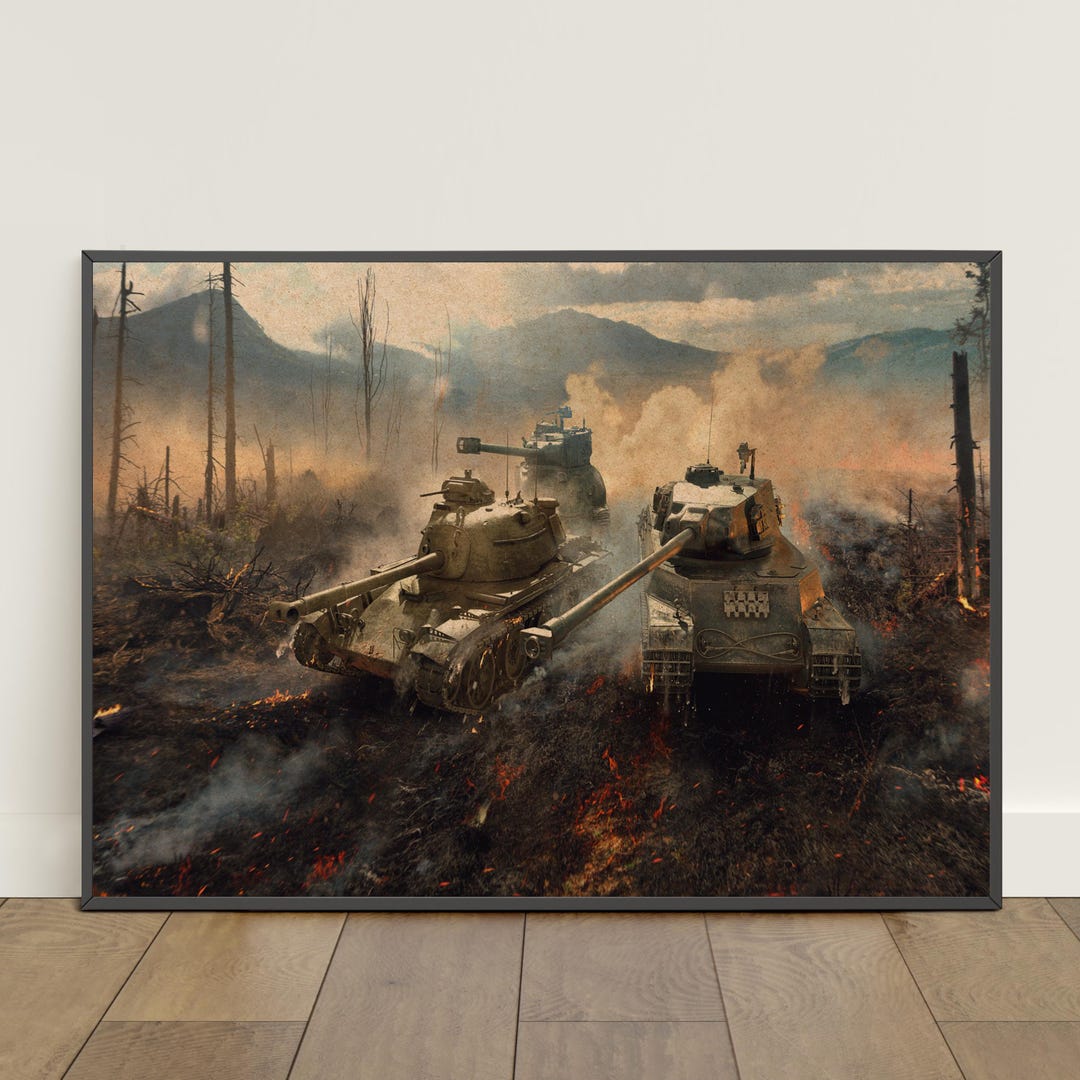 World of Tanks Poster | Retro Print | Wall Art | Kraft Paper Print ...