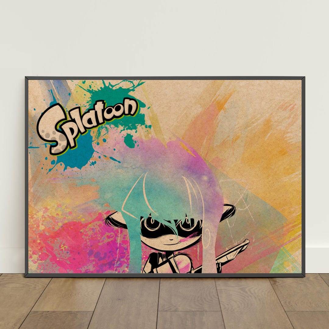 Splatoon Poster | Retro Print | Wall Art | Kraft Paper Print | Home ...