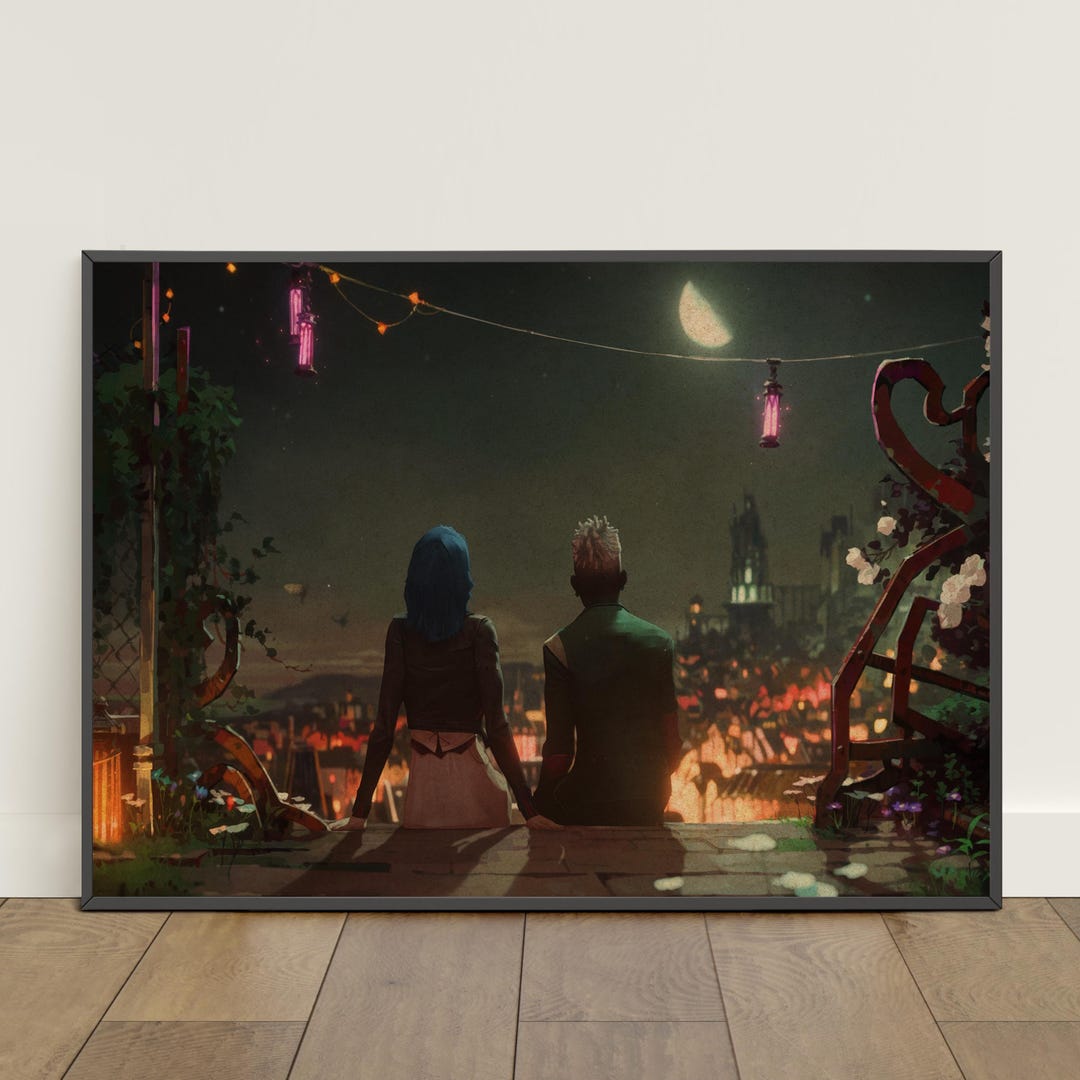 Arcane Jinx and Ekko in Love Poster | Jinx Wall Art | Retro Print ...