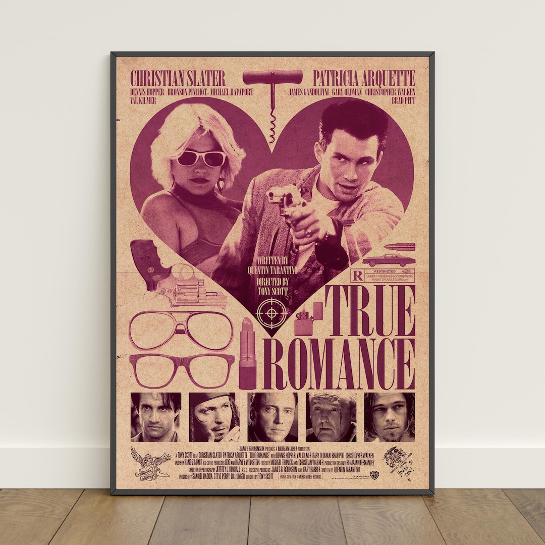 True Romance Poster | Retro Print | Wall Art | Kraft Paper Print | Home ...