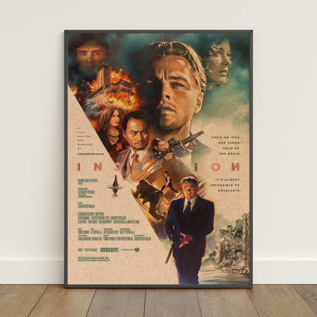 Inception Poster | Retro Print | Wall Art | Kraft Paper Print | Home ...