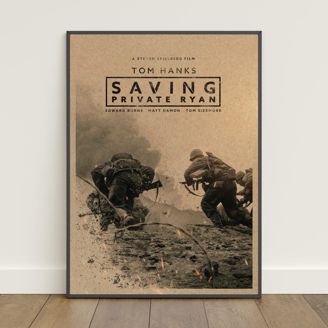 Saving Private Ryan Poster | Retro Print | Wall Art | Kraft Paper Print ...