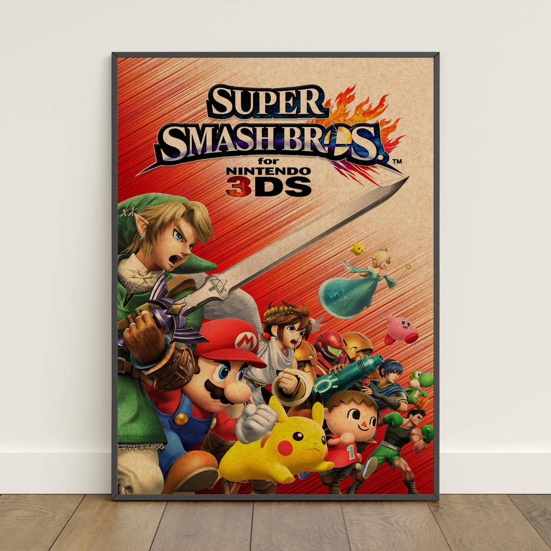Super Smash Bros Poster Retro Print Wall Art Kraft Paper Print Home ...