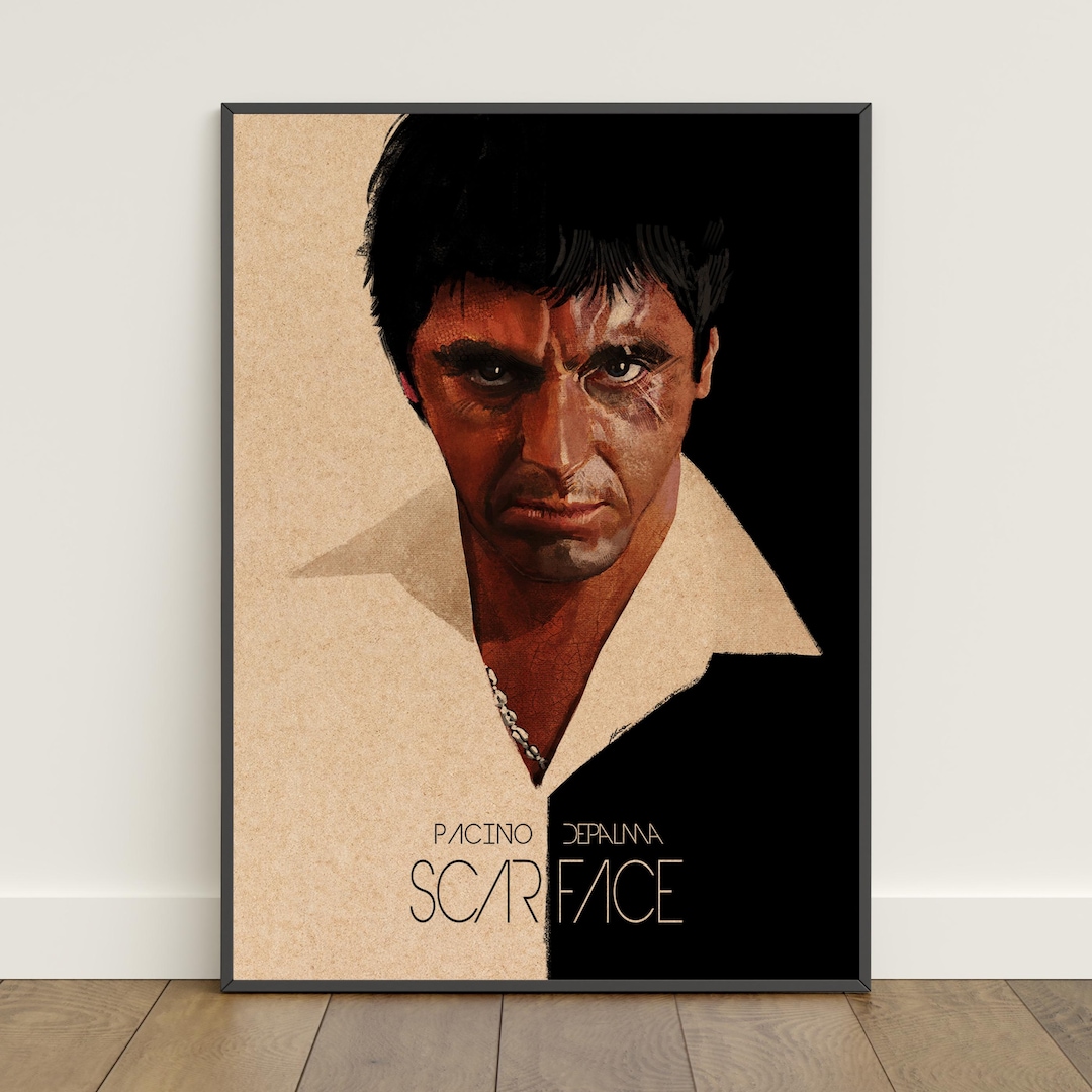 Scarface Poster | Retro Print | Wall Art | Kraft Paper Print | Home ...