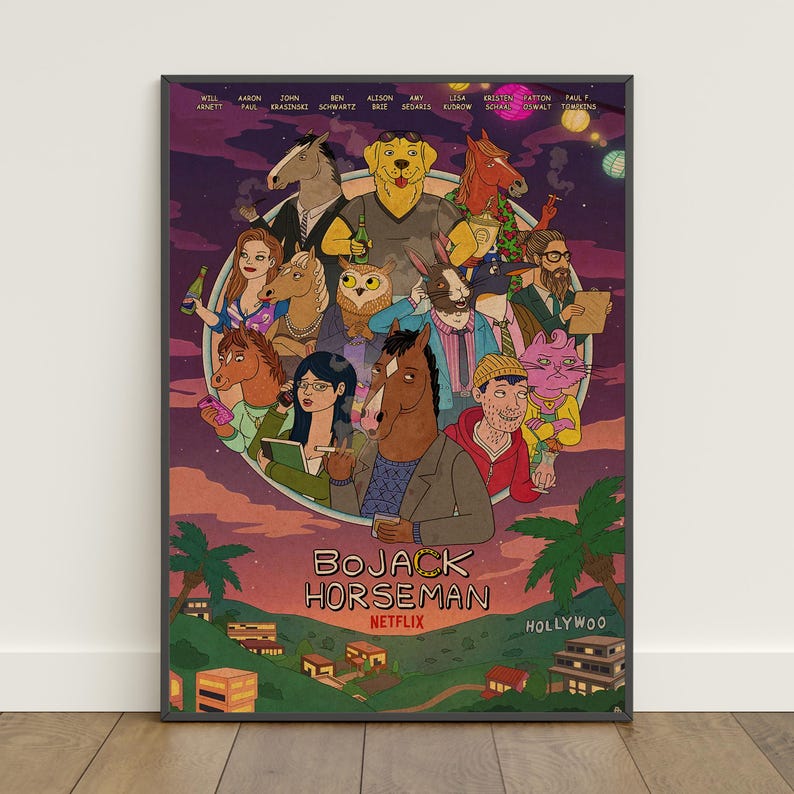 Bojack Horseman Poster | Retro Print | Wall Art | Kraft Paper Print ...