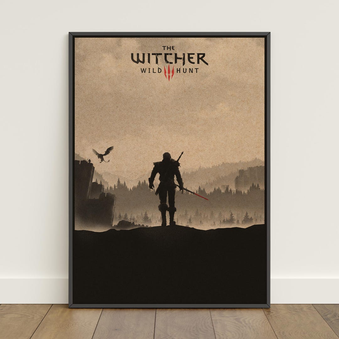 The Witcher 3 Wild Hunt Poster | Retro Print | Wall Art | Kraft Paper ...