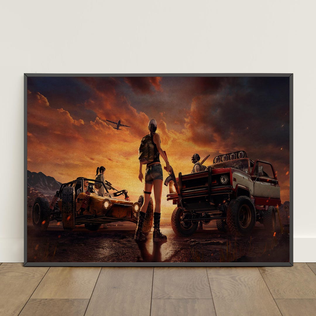 PUBG Poster | Retro Print | Wall Art | Kraft Paper Print | Home Decor ...
