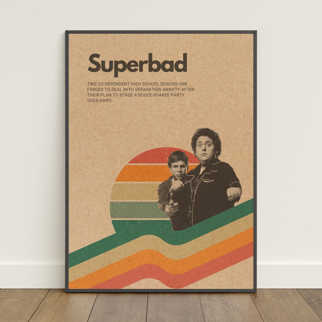 Superbad Poster | Retro Print | Wall Art | Kraft Paper Print | Home ...