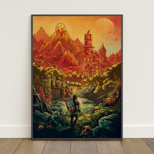 The Legend of Zelda Poster | Retro Print | Wall Art | Kraft Paper Print ...