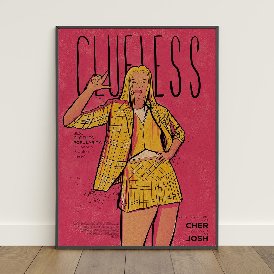 Clueless Poster | Retro Print | Wall Art | Kraft Paper Print | Home ...