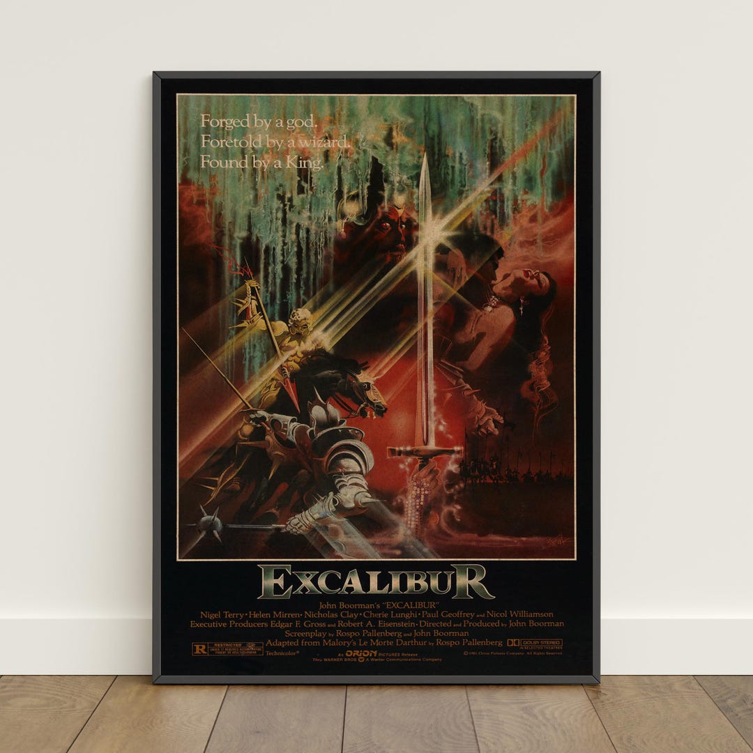 Excalibur Poster | Retro Print | Wall Art | Kraft Paper Print | Home ...