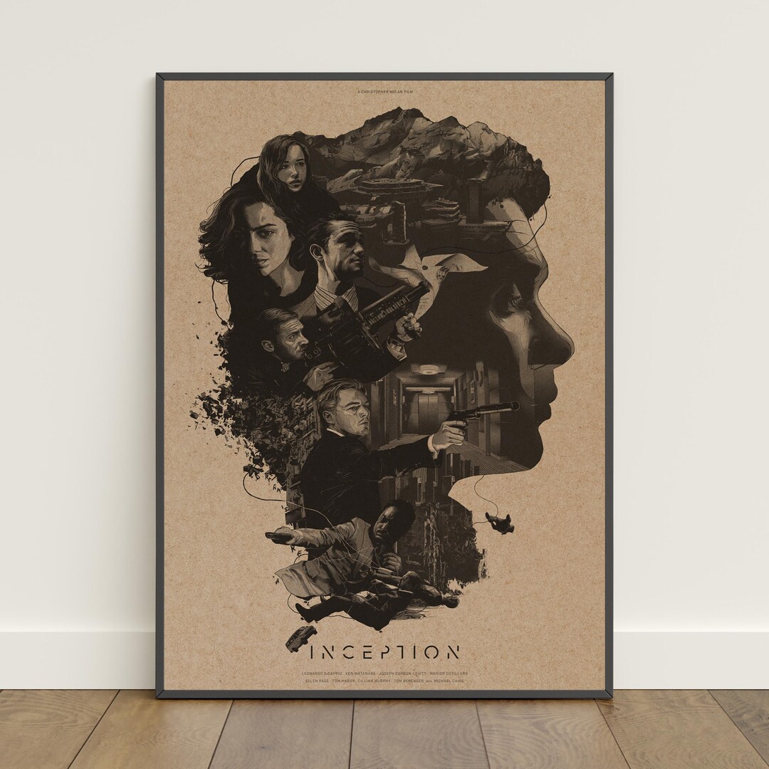 Inception Poster | Retro Print | Wall Art | Kraft Paper Print | Home ...