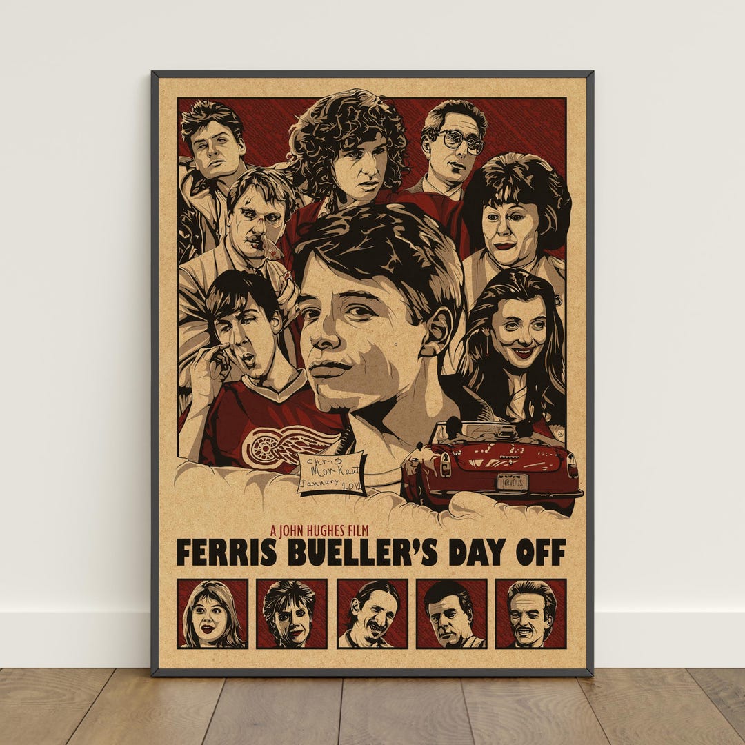 Ferris Bueller's Day off Poster | Retro Print | Wall Art | Kraft Paper ...