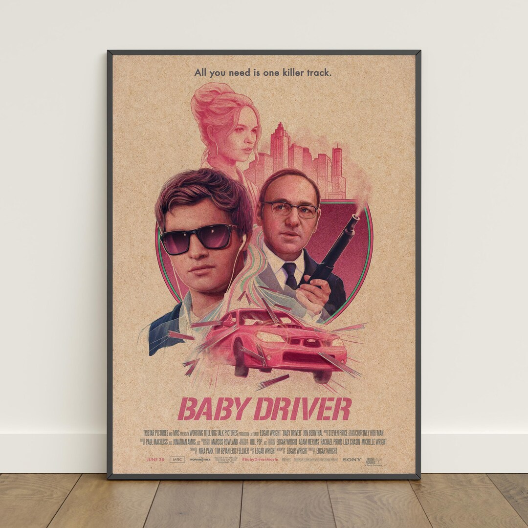 Baby Driver Poster | Retro Print | Wall Art | Kraft Paper Print | Home ...