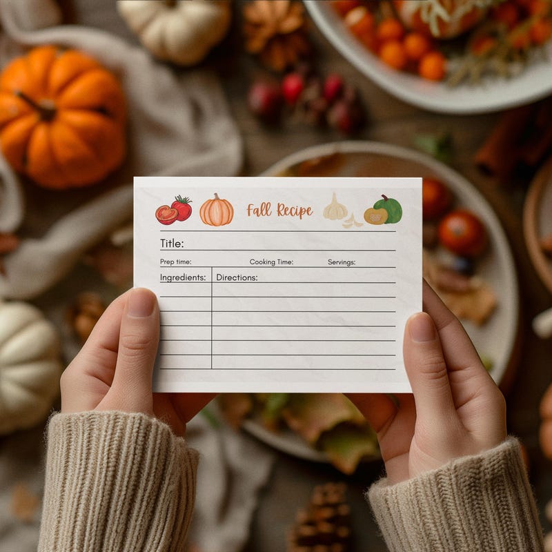 Fall Recipe Cards - Etsy