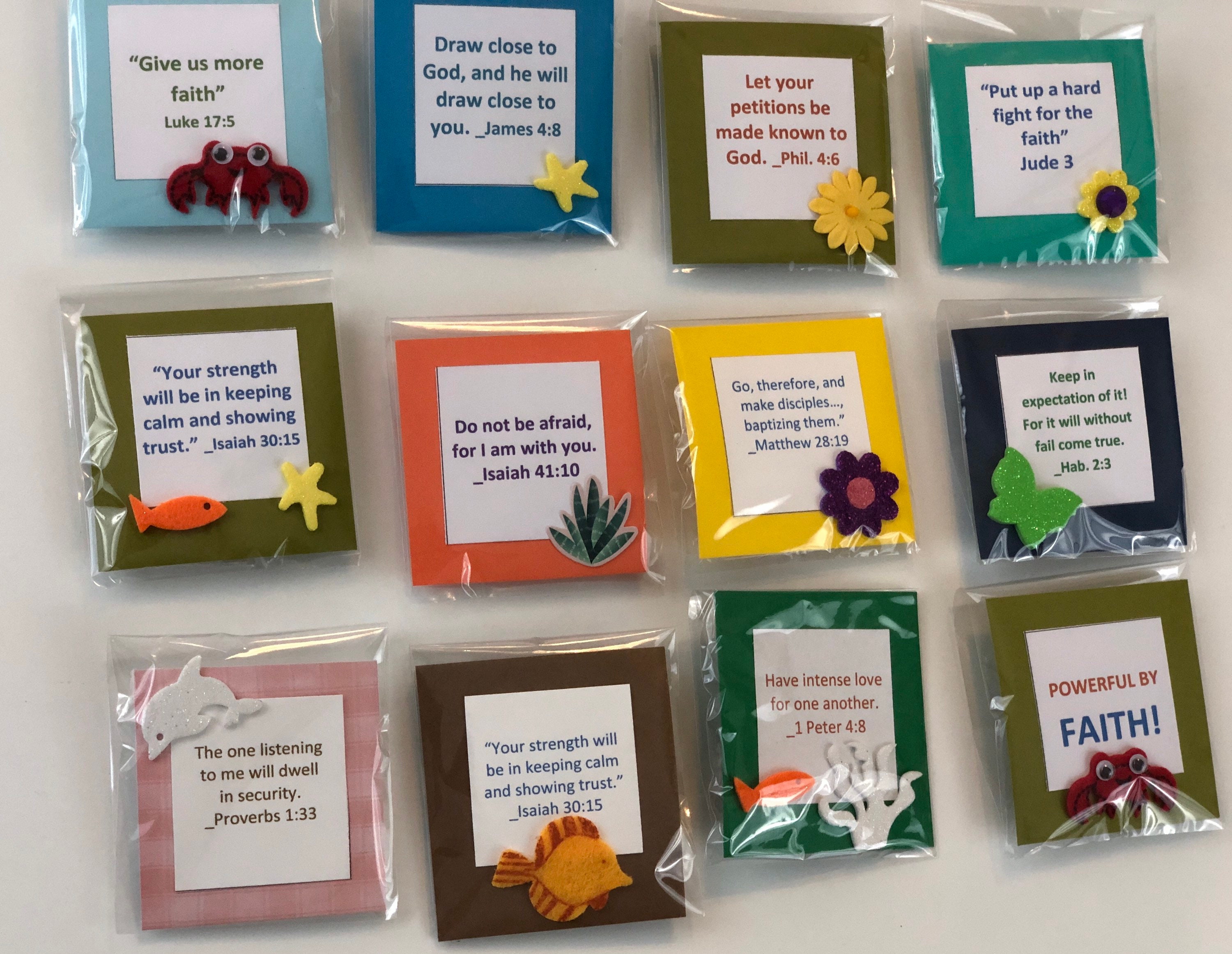 Scripture Cards 3"x3" for Gift Bags Etc. Includes Peppermint Sealed in ...