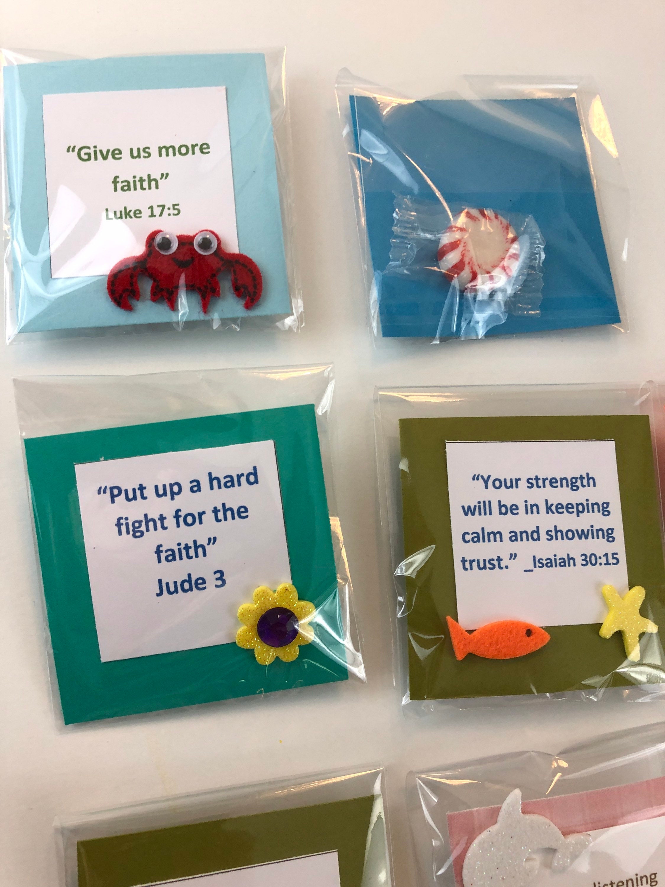 Scripture Cards 3"x3" for Gift Bags Etc. Includes Peppermint Sealed in ...