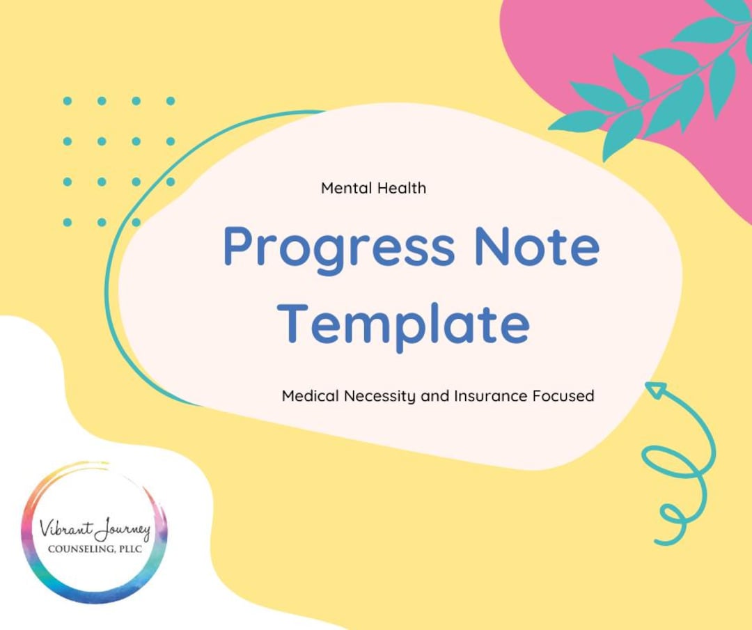 Mental Health Progress Note Template - Etsy