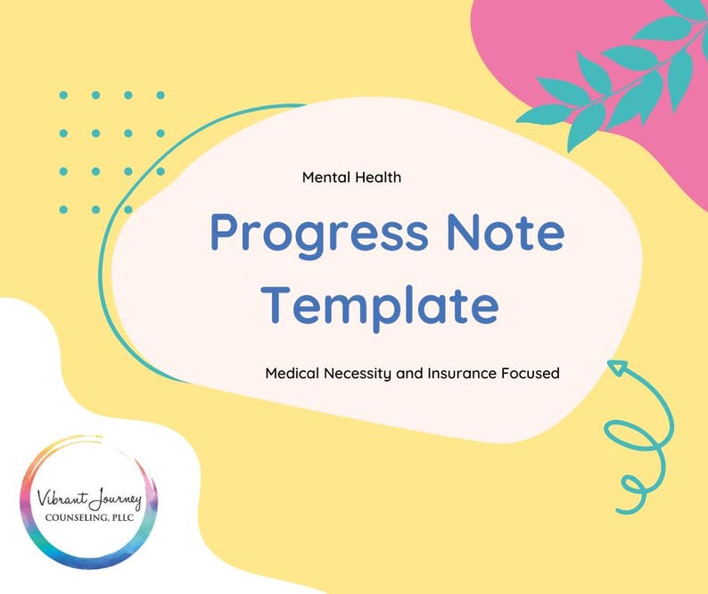 Mental Health Progress Note Template - Etsy