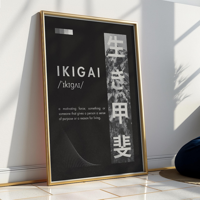 Ikigai Japanese Philosophy Wall Art - Etsy