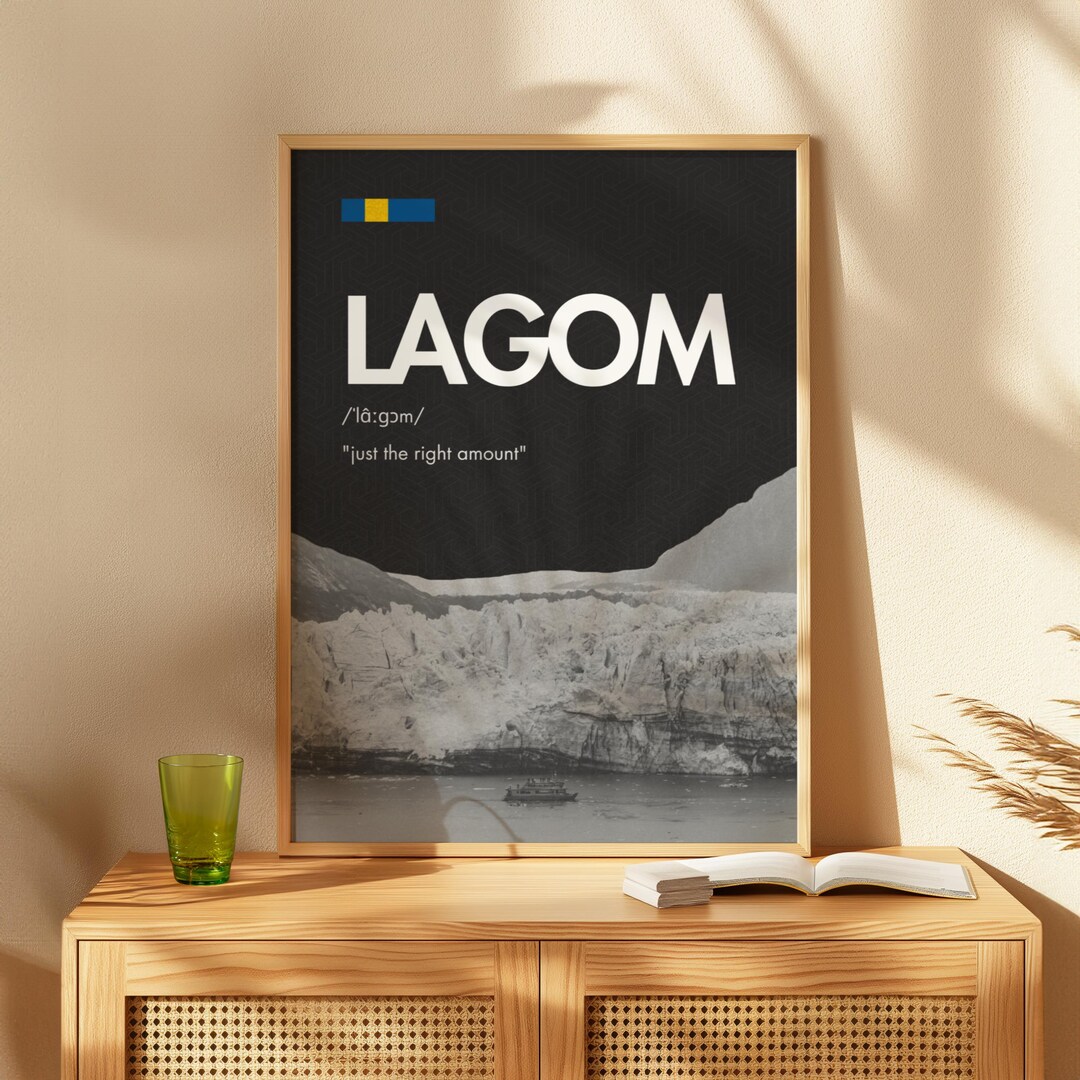 Lagom Swedish Balance and Moderation Art - Etsy