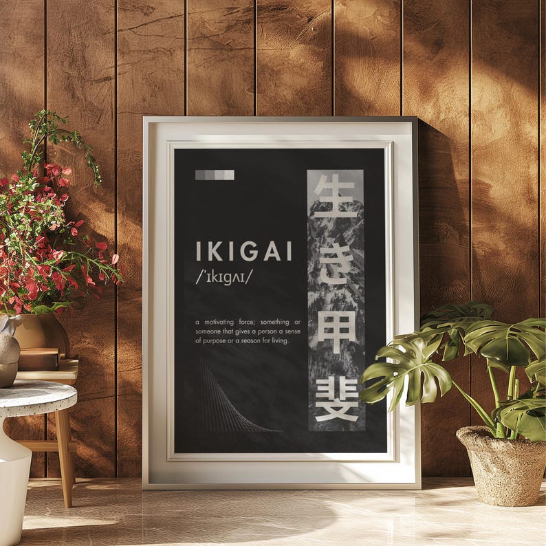 Ikigai Japanese Philosophy Wall Art - Etsy