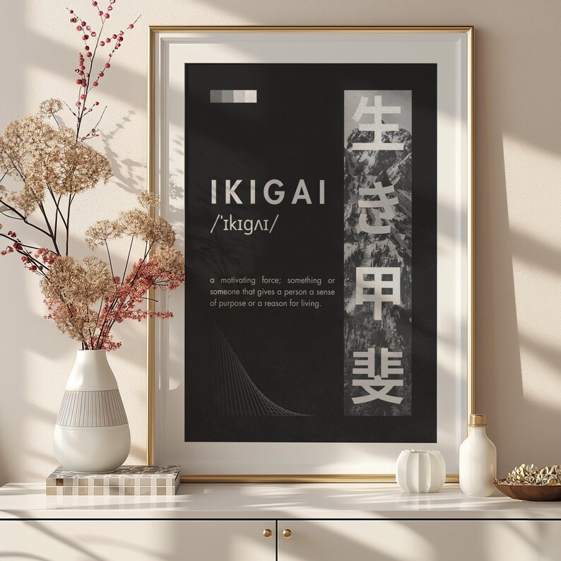 Ikigai Japanese Philosophy Wall Art - Etsy