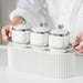 Elegant Ceramic Spice Jar Set With Tray | Modern Condiment Holder ...