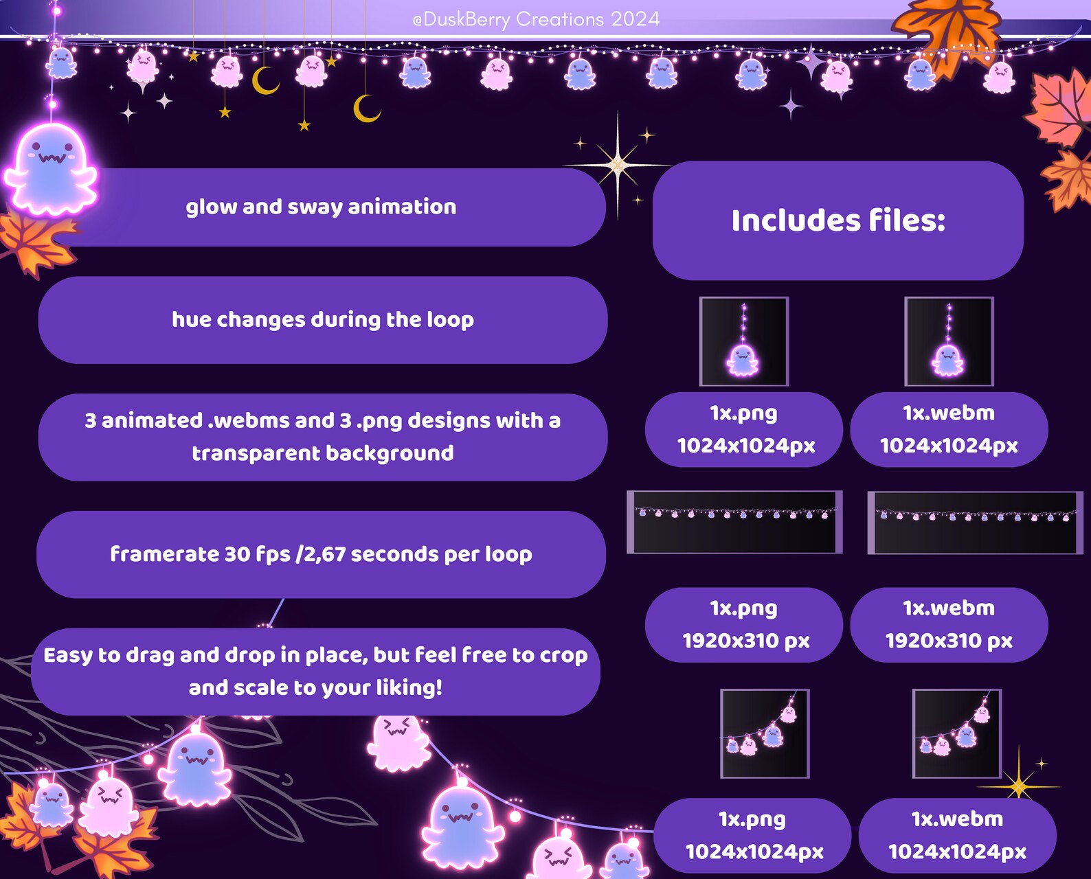 Glowing Pastel Ghosts – Animated Stream Decoration - Etsy