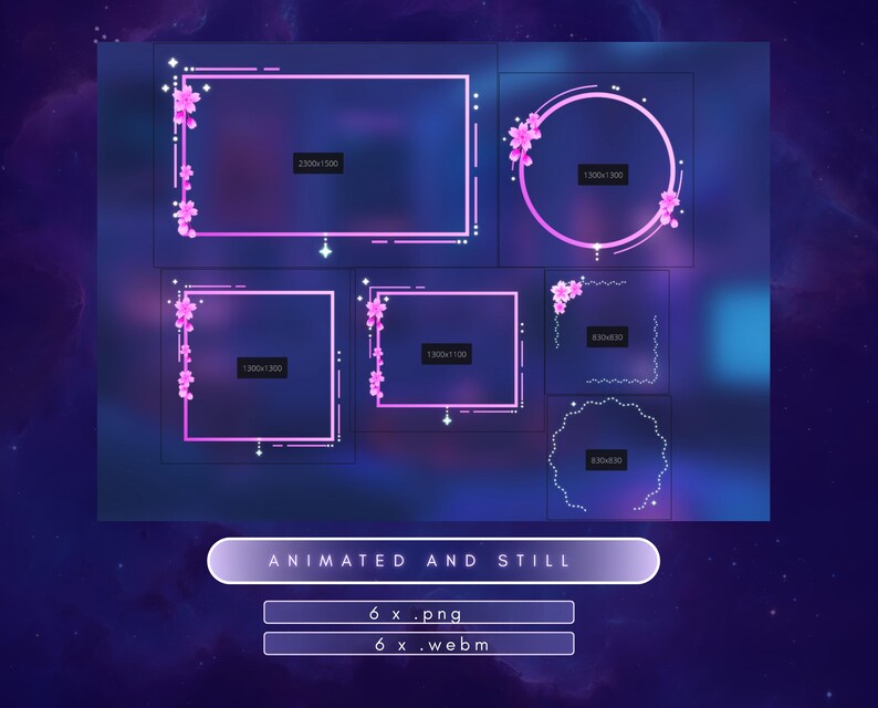 Animated Stream Loop Overlay: Sakura Stream/webcam Frames (WEBM/PNG ...